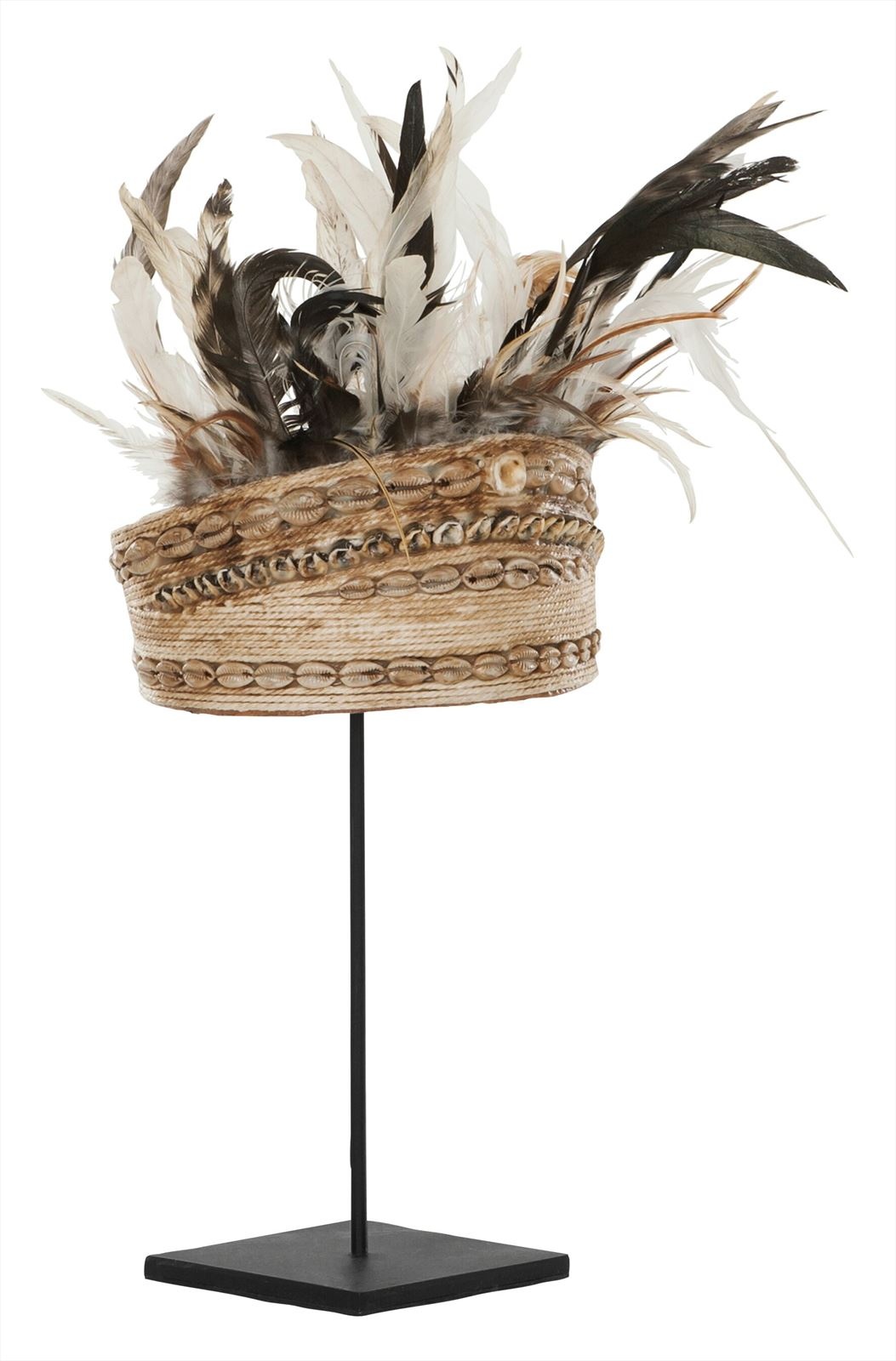 Balinese hat with shell and feather - Must living