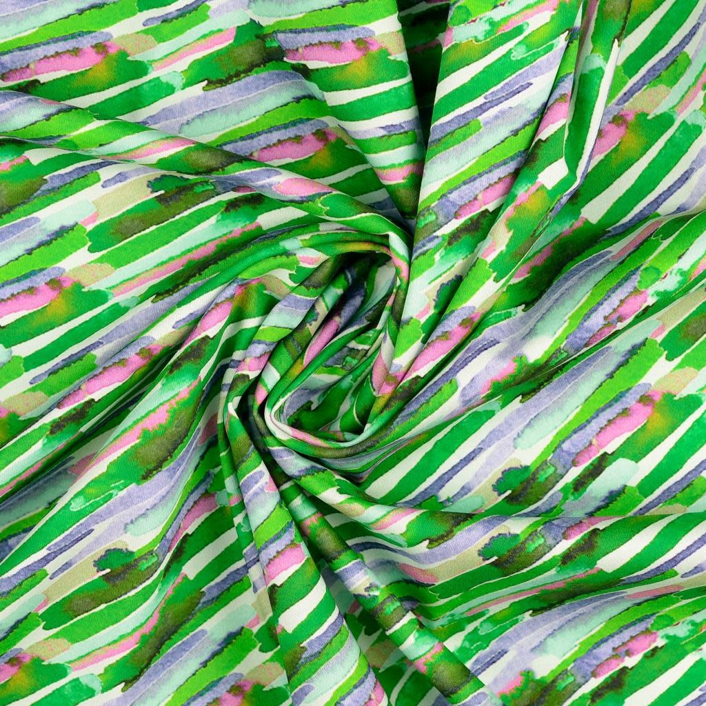 paint striping green - Stretch katoen (21,00 p.m) - Atelier Nie Nie