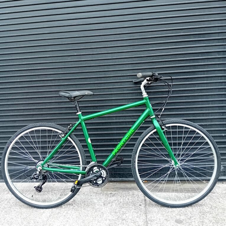 Frontline Men's Hybrid Bike - green - Frontline Bikes