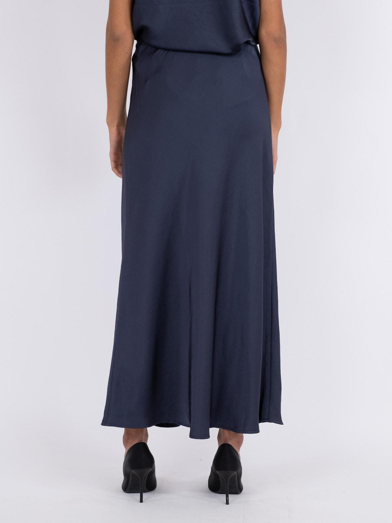 VICKY HEAVY SATEEN SKIRT MIDNIGHT BLUE - The Closet