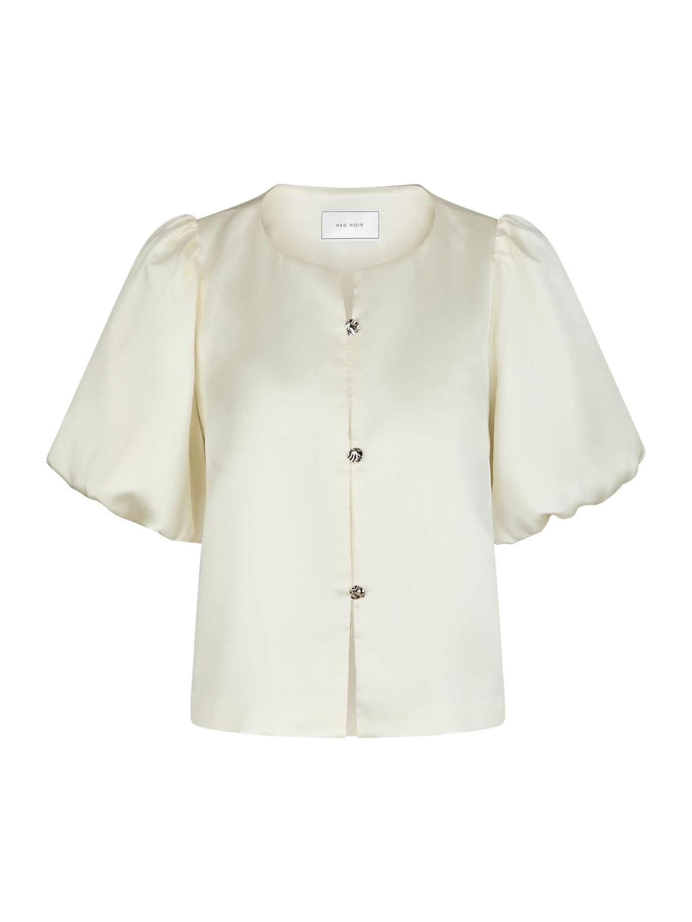 AISA DULL SATIN BLOUSE IVORY - The Closet