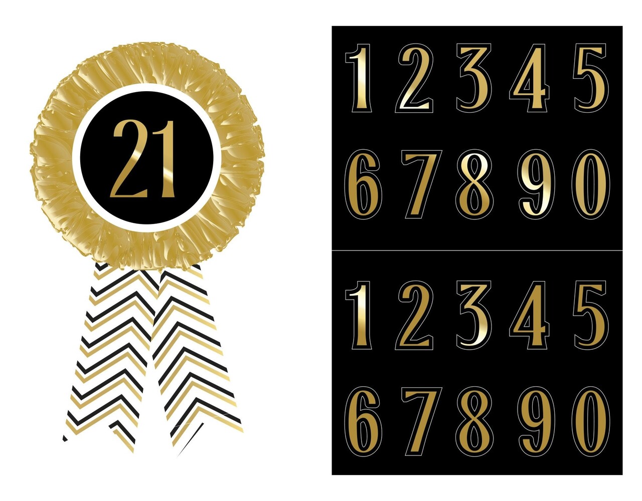 Gold Rosette Alter 15cm - Partywinkel