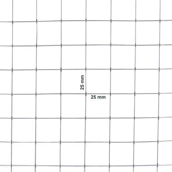 Grille pour volière 25 x 25mm 1mm 50cm x 25m Galvanisée | Giga Gaas