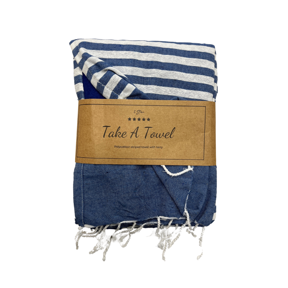 Polycotton fouta Juul blauw Ca 90 x180 cm - Take a plaid