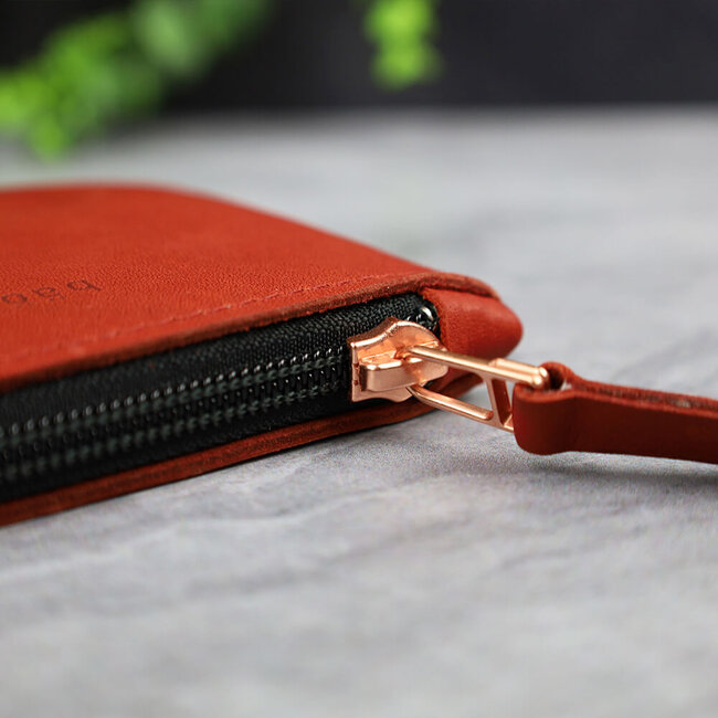 Portemonnee leer dialect 'Bäörs' rood - Maastricht Store