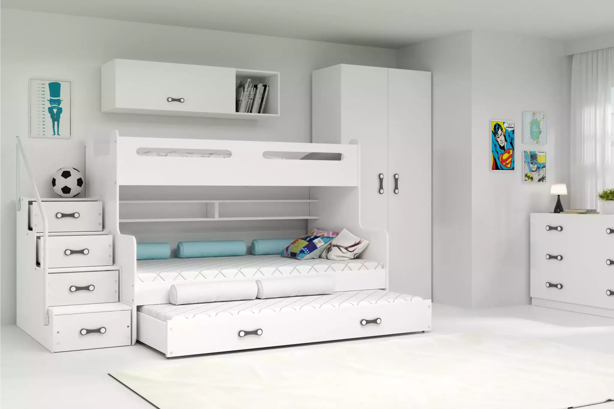 kinder/tienerbed met 3 matrassen
