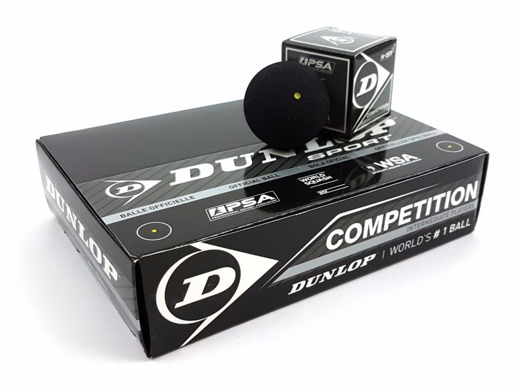 Dunlop Competition Squashbal 1 Gele Stip x12 | Dunlop Squashbal ...
