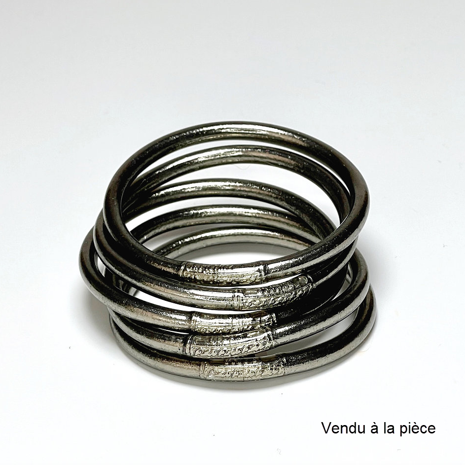 Jonc Bouddhiste Dark Silver - La Touche d'Originalité