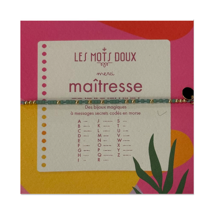 Bracelet Code Morse : Maîtresse - La Touche d'Originalité
