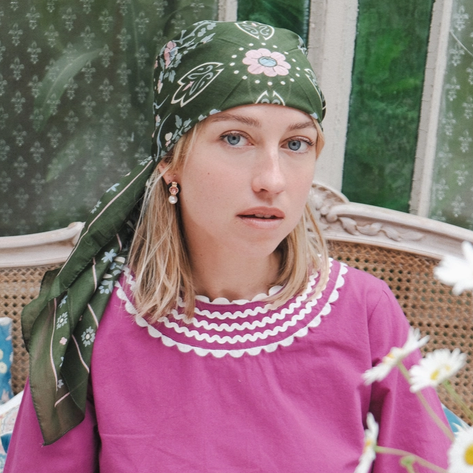 Bandana Secret Garden Kaki - La Touche d'Originalité