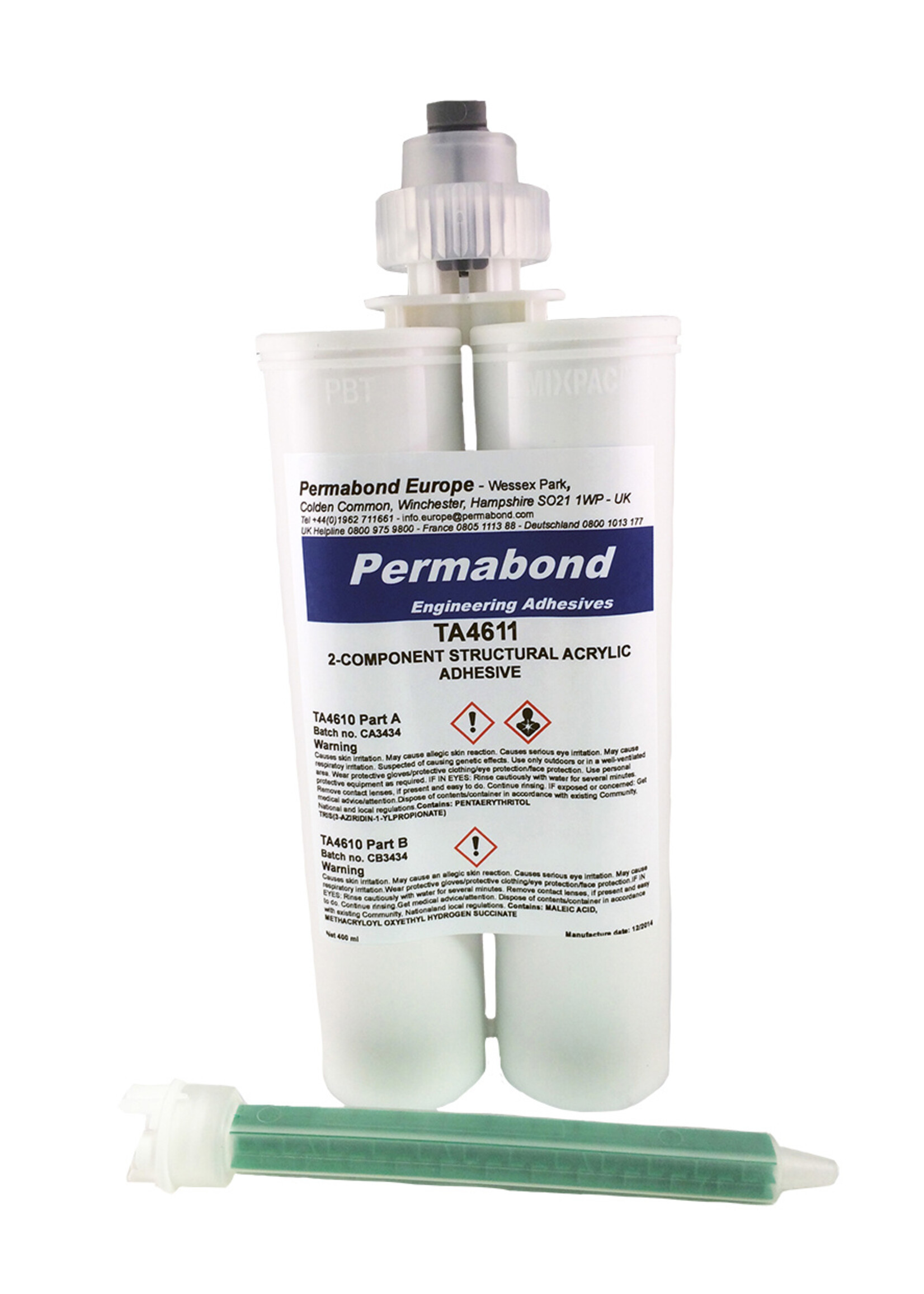 Permabond TA 4611 400 ml + nozzle - Lijmenwinkel.nl