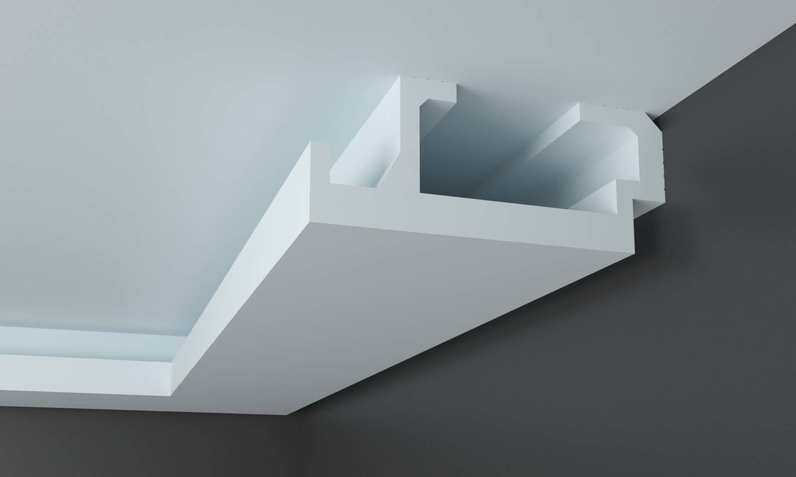 KD408 (195 x 80 mm), lengte 1,15 m, Koof LED, Drukvast - Sierlijsten en ...