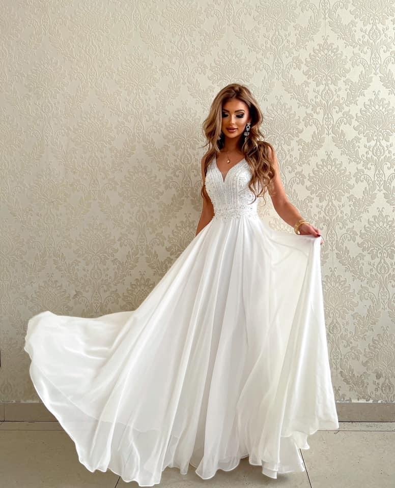 Long wedding dress Campari WHITE - Royal Fashion Queen