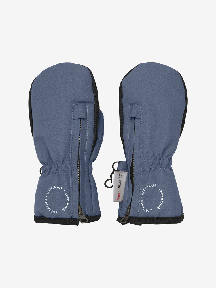 Mittens w. Zipper Waterproof Fabric - Flint Stone - Couleur Locale Kids