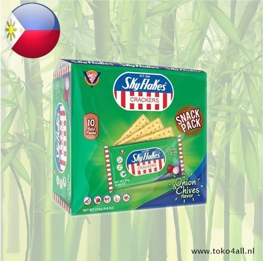 Sky Flakes Ui en Bieslook crackers 250 gr - Toko 4 All