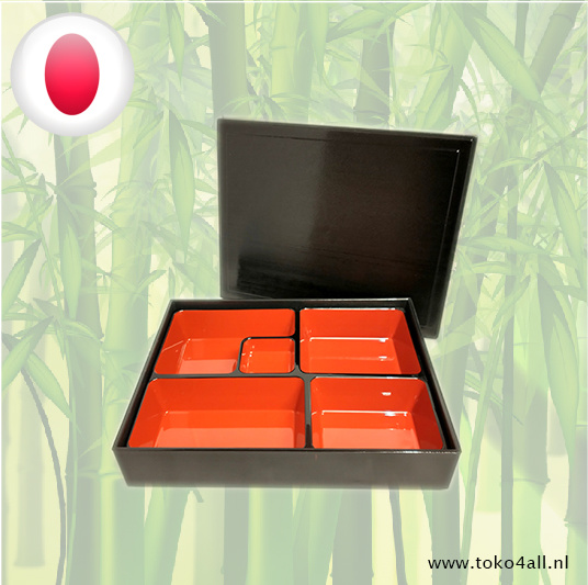 Bento box black 27 x 22 x 6 cm - Toko 4 All