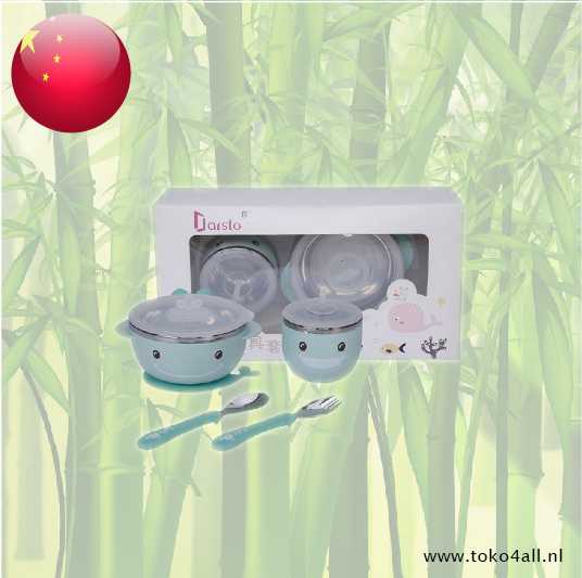 Kinder servies set Groen 5 delen - Toko 4 All