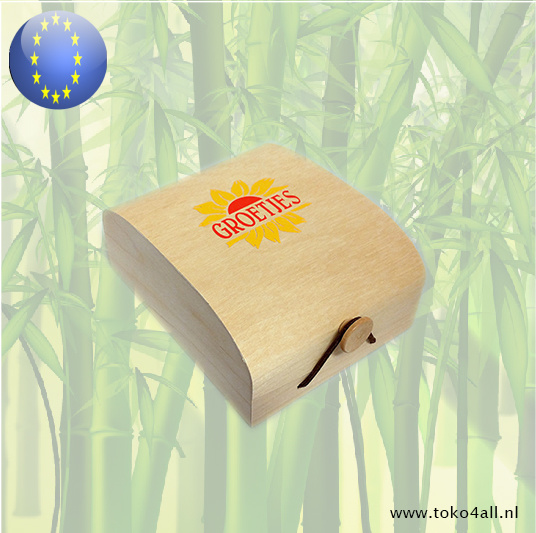 Wooden Gift box Greetings 13,5 x 10,5 x 6 cm - Toko 4 All