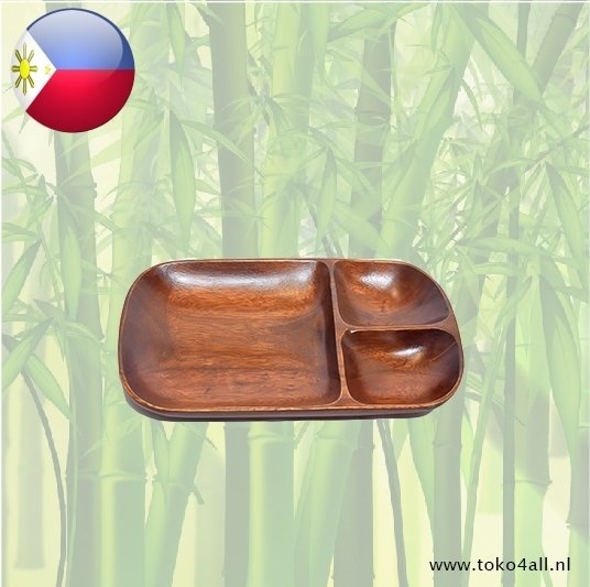 3 compartment Oval dish 30 x 18 x 3 cm - Toko 4 All