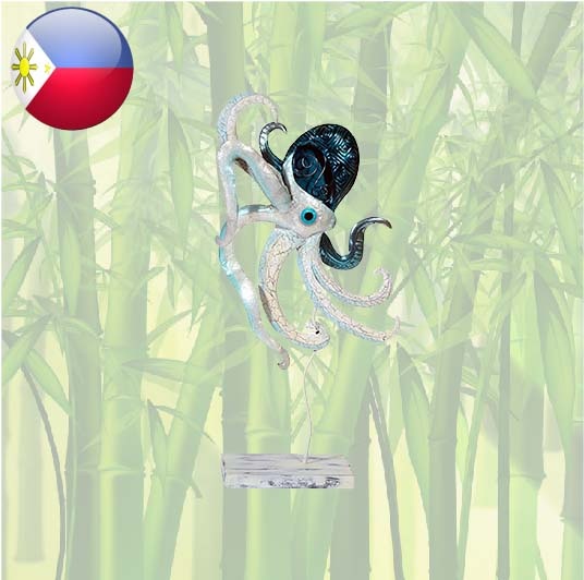 Metal squid with mother-of-pearl 37x18cm - Toko 4 All