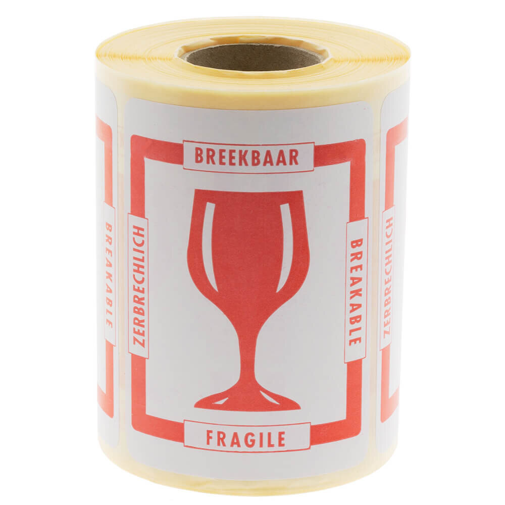 Bestellen Sie Hinweisetiketten Zerbrechlich - 4 Sprachen - Rotim - DE