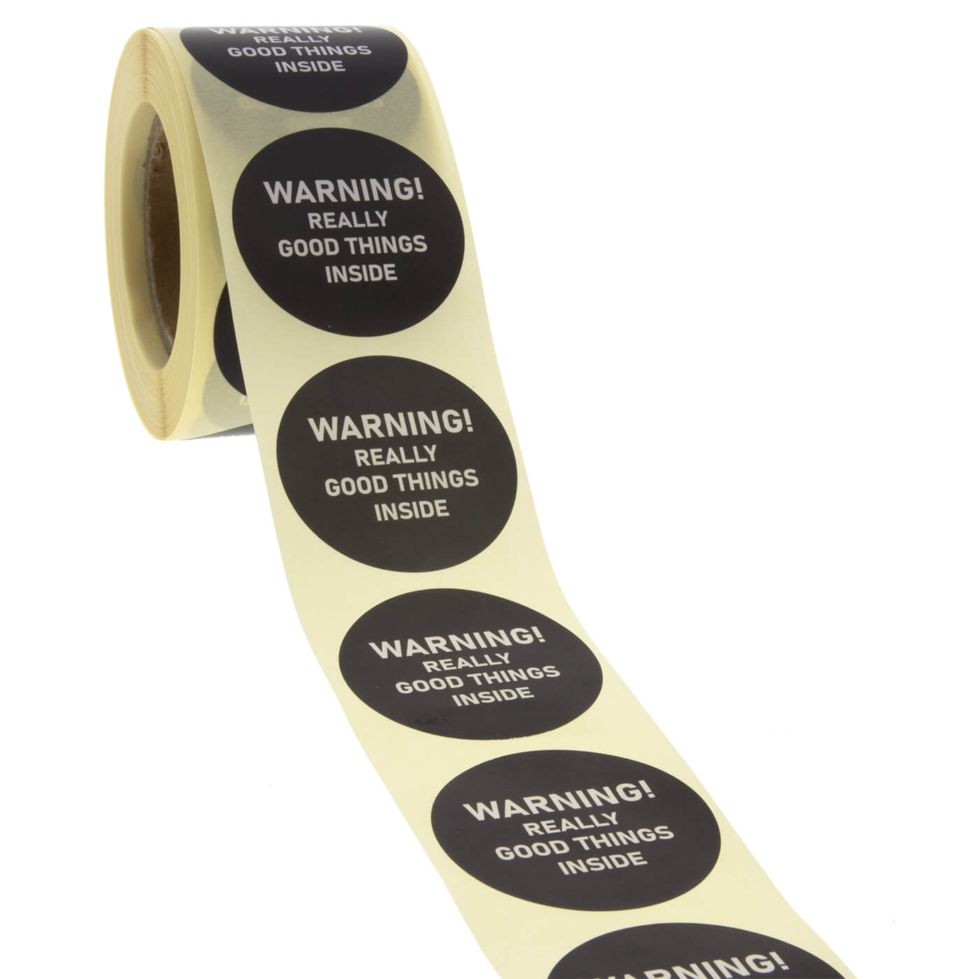 500x Aufkleber 'Warning! Really Good Things Inside' 40mm - Rotim - DE