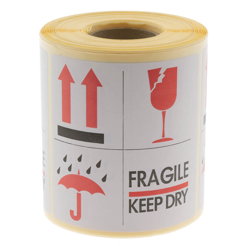 Bestel nu behandelingsetiketten Fragile_keep dry - Rotim Verpakkingen ...
