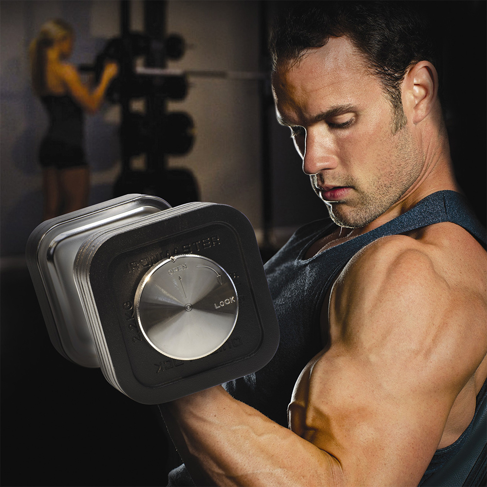 Ironmaster Quick-Lock Adjustable Dumbbell Set - Including Rack - 34 kg ...