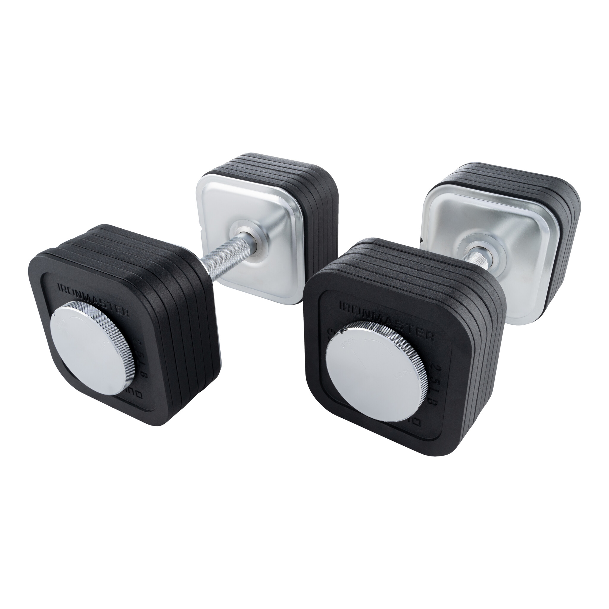 Ironmaster Quick-Lock Adjustable Dumbbell Set - Including Rack - 34 kg ...