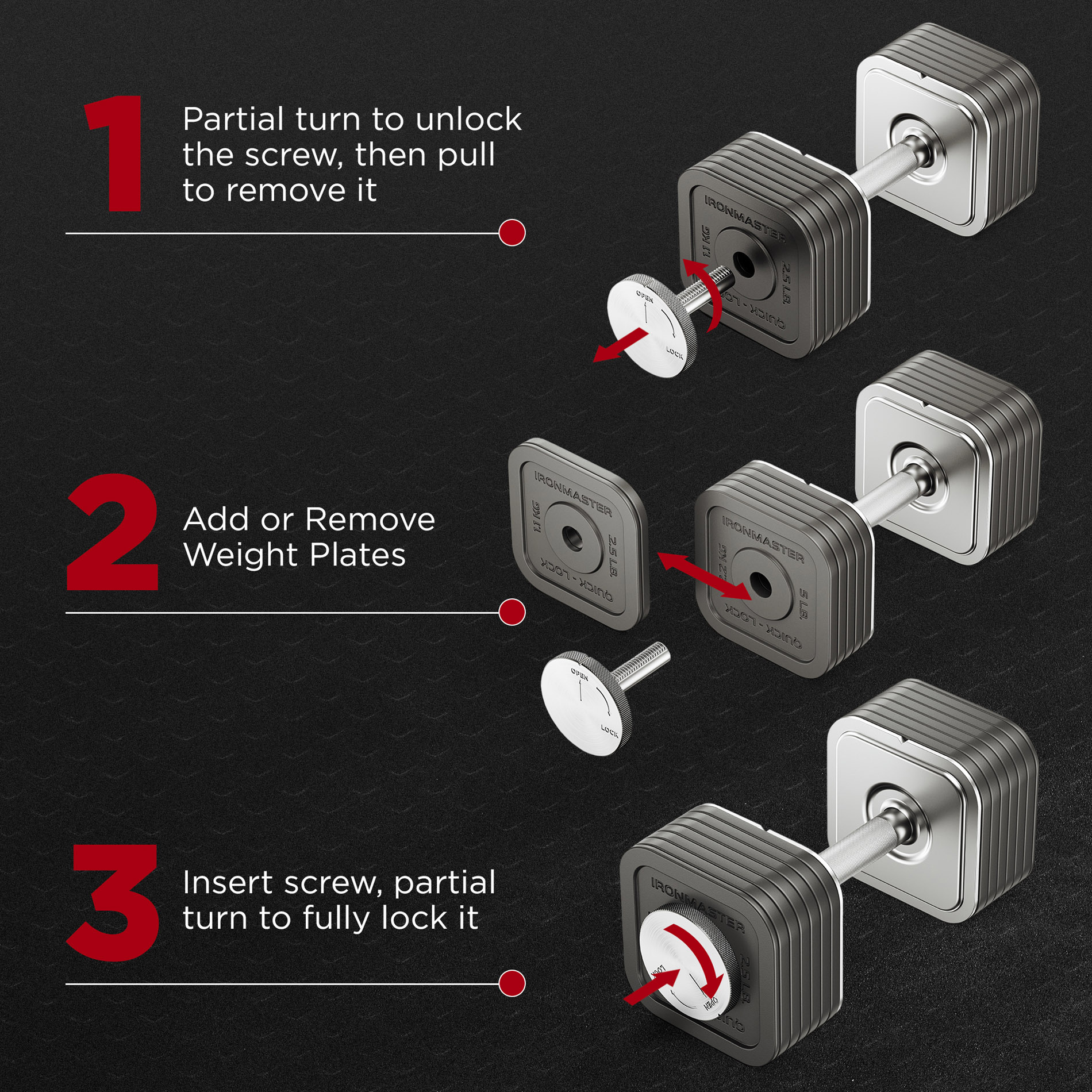 Ironmaster Quick-Lock Adjustable Dumbbell Set - 20,5 kg - Ironmaster