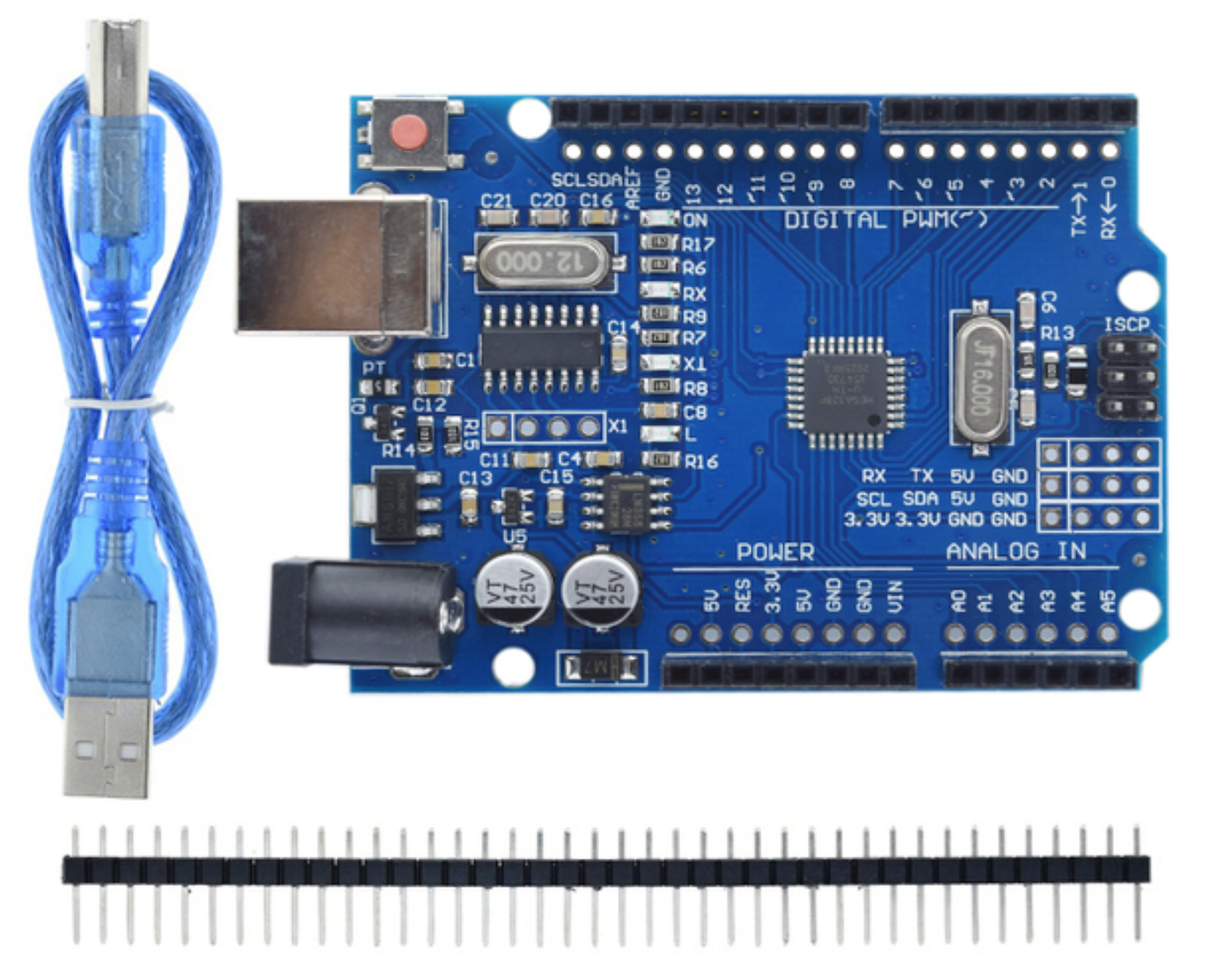 Compatible Uno R3 Arduino Avec Câble Usb Et Broches Den Tête Otronic