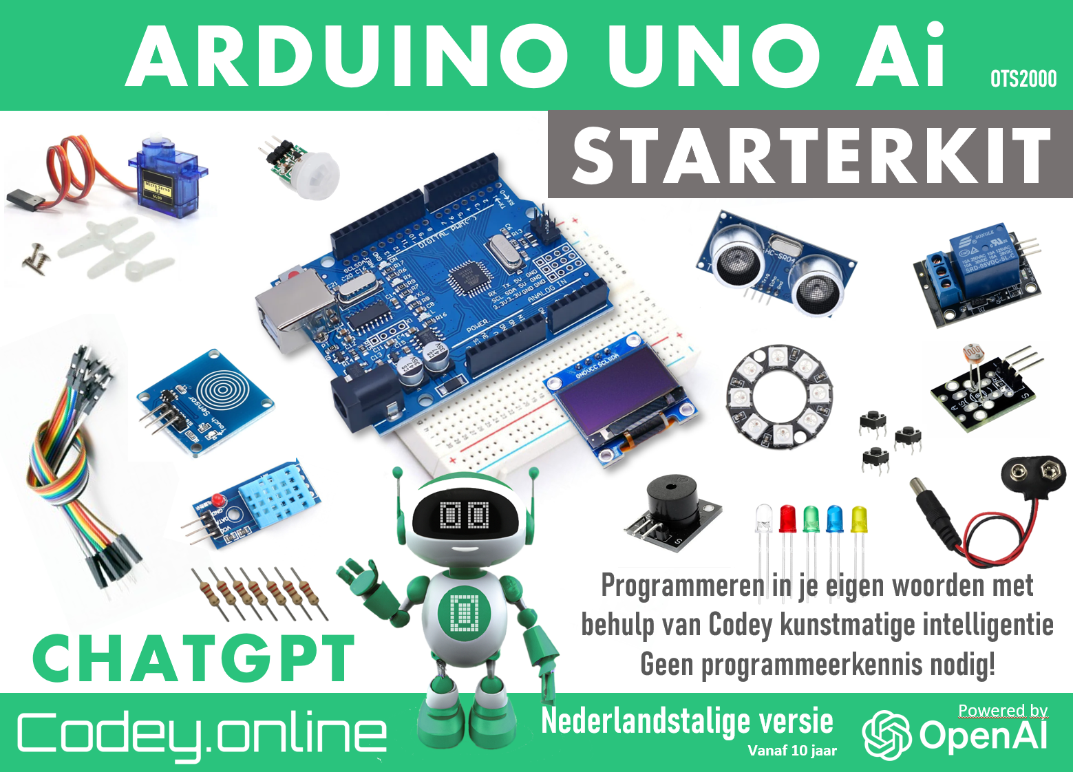 Starterkit voor Arduino UNO met Codey ChatGPT AI - OTRONIC
