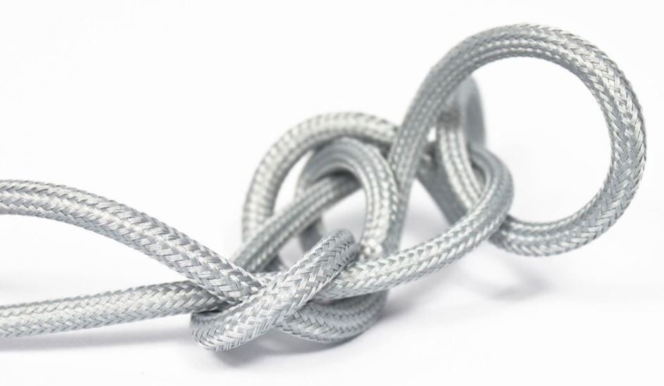 Vmvs TT-05S Braided Fabric Cable 2x0.75mm Silver Cloud 3 Meters - OTRONIC