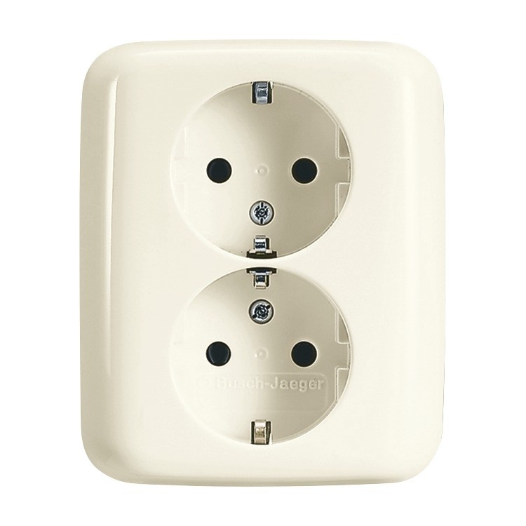 ABB Busch-Jaeger Built-in Socket 2-fold RA 20-02Eujr-212 Cream - OTRONIC