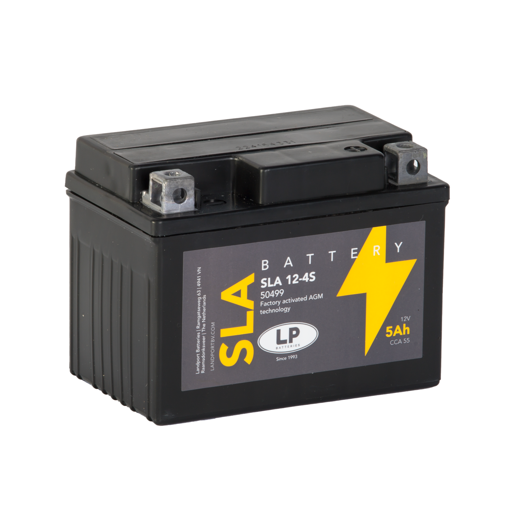 SLA 12-4S AGM motoraccu 12 volt 5,0 ah (50499 - SLA 12-4S) - Motoraccu.nl