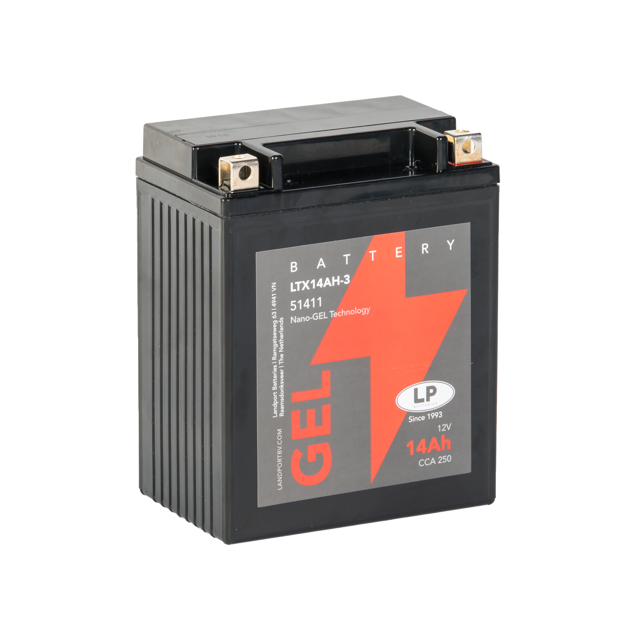 LTX14AH-3 motor GEL accu 12 volt 14,0 ah (51411 - GB14L-A2) - Motoraccu.nl