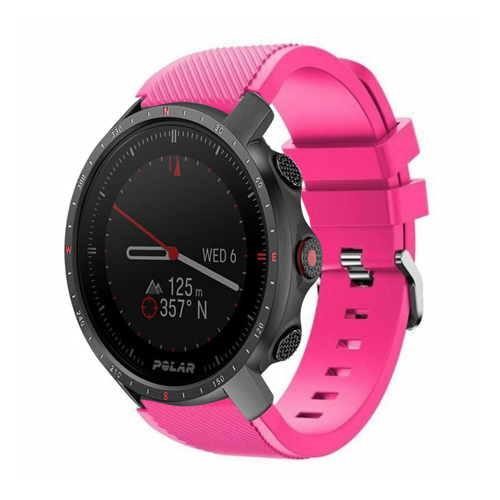 Polar Grit X Pro Silicone Strap with Buckle (Bright Pink)