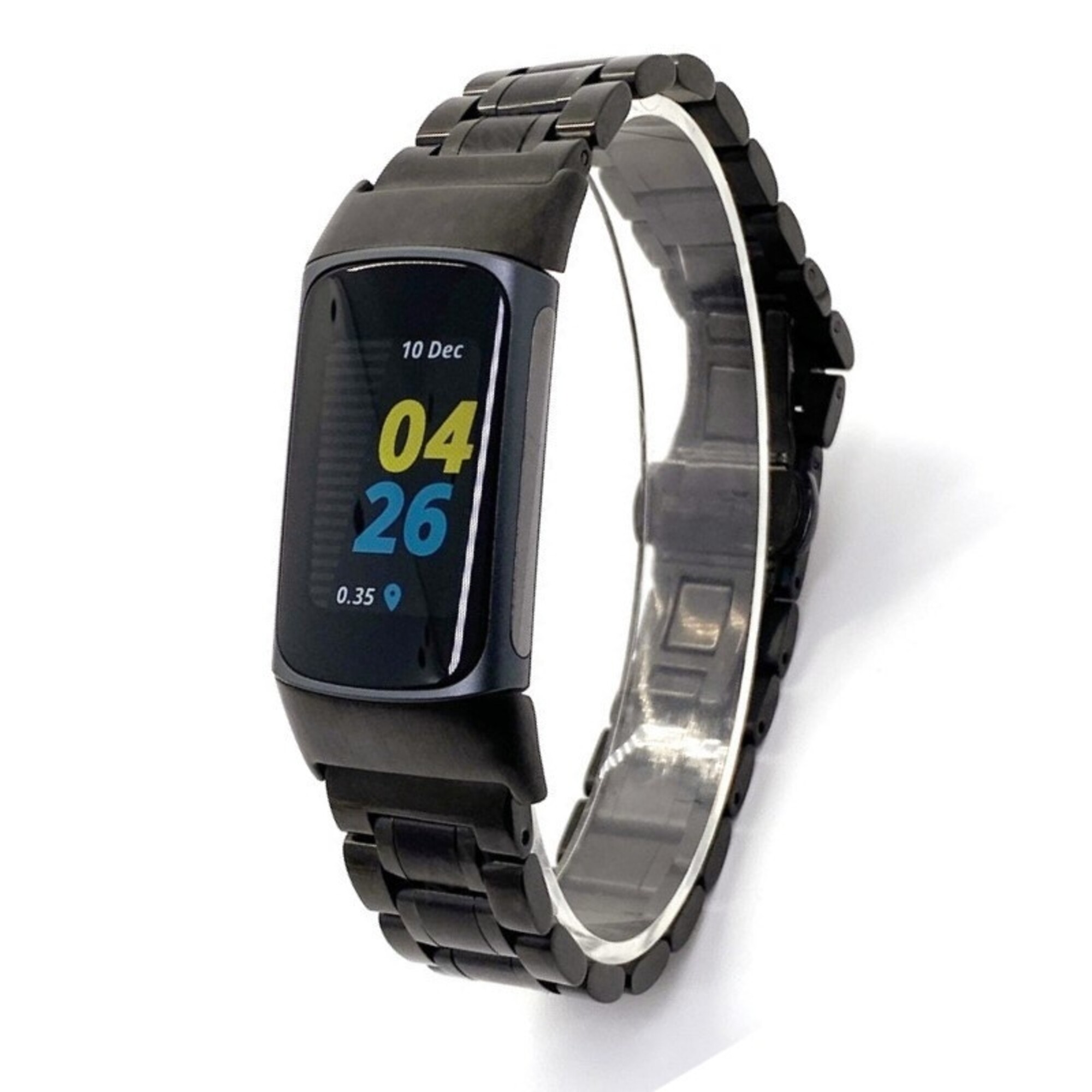 Fitbit Charge 5 Metal Link Strap (Black)