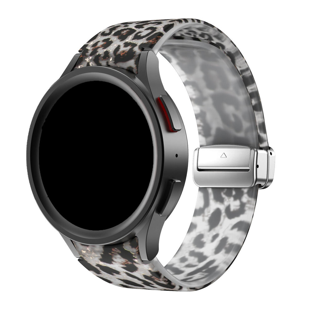 Samsung Galaxy Watch 4 44mm Clear D-Buckle Strap Leopard