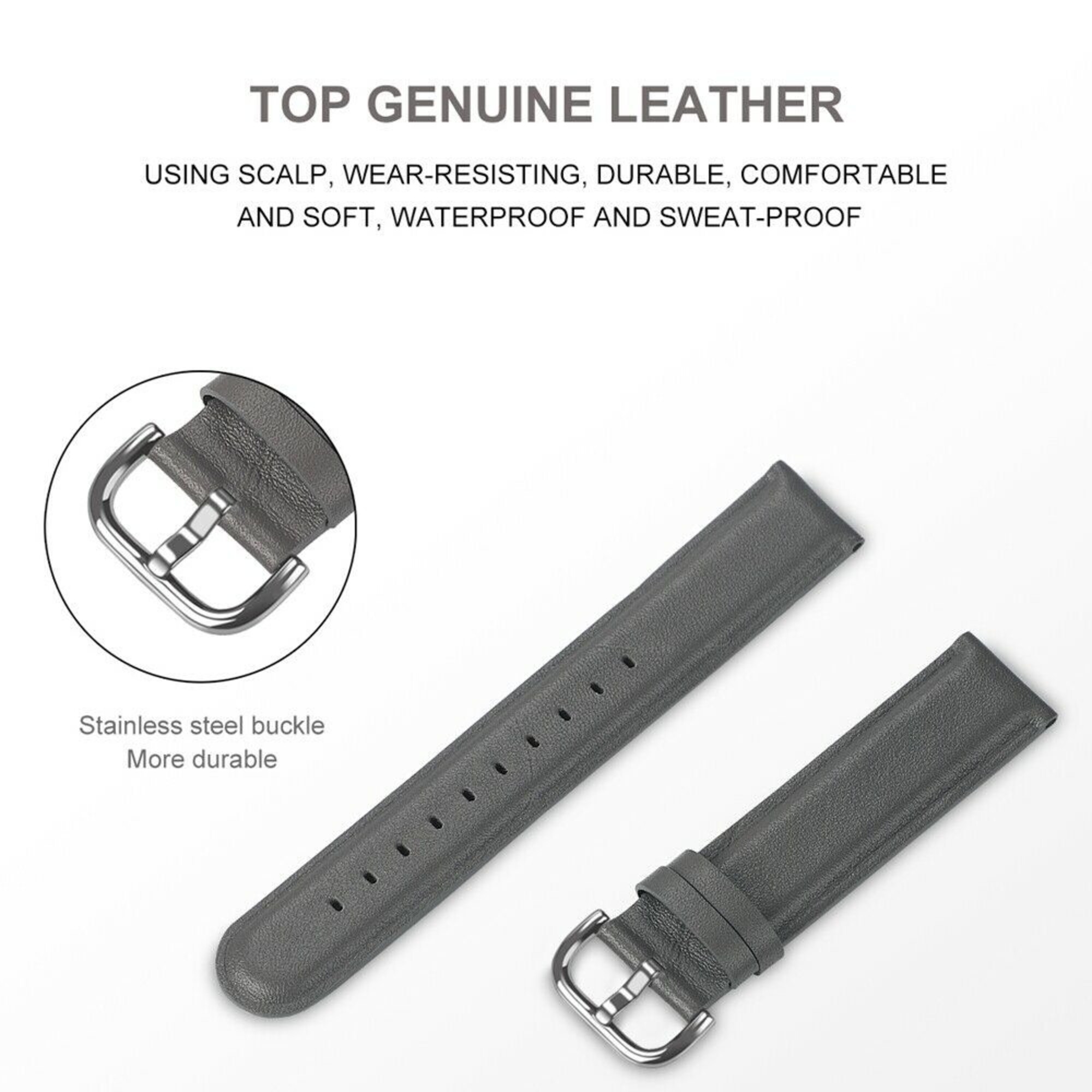 Fossil Gen 5 Leather Strap (Dark Grey)