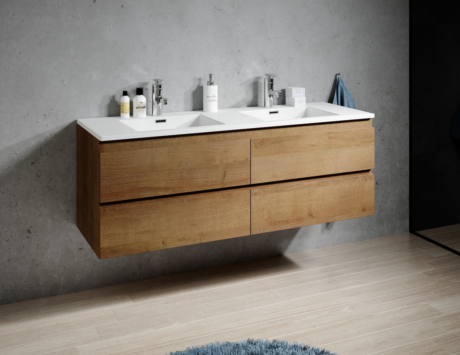 Badkamermeubel Angela 160cm - eiken - Badplaats