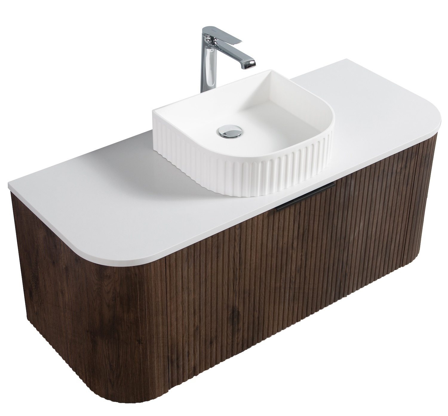 Badkamermeubel Murcia 120cm - walnoot bruin - met bovenblad - Badplaats