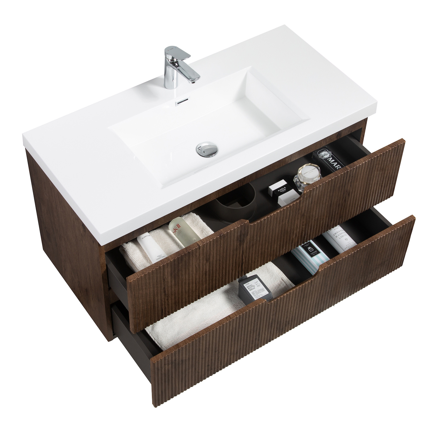 Badkamermeubel Thermis 100cm - walnoot bruin - Badplaats