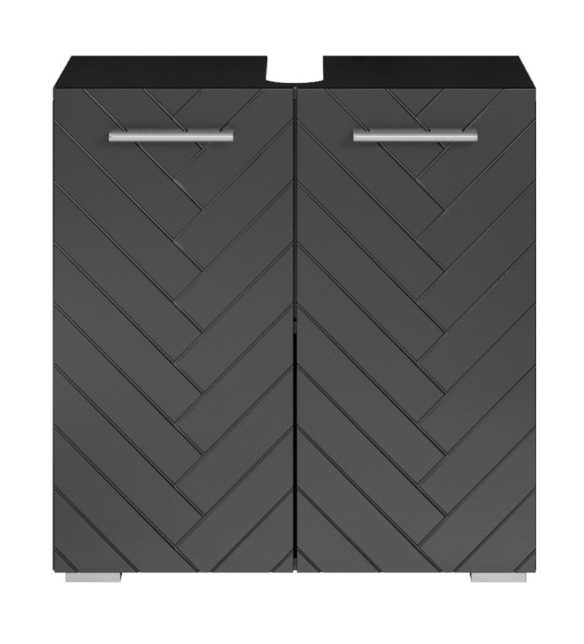 Wastafelkast Jupiter 60 x 30 x 60 cm - mat zwart - visgraat - Badplaats