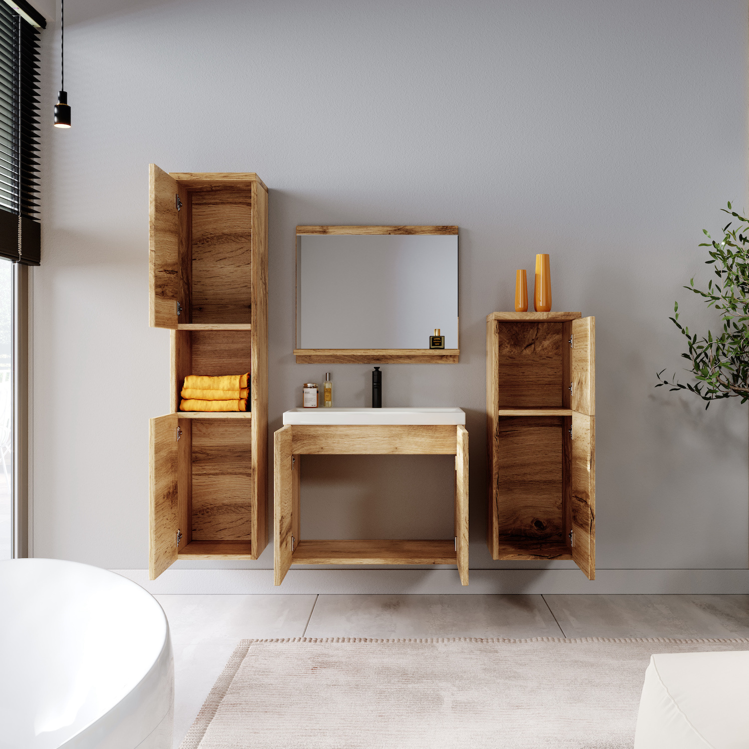 Badkamerkast Malo 30 x 30 x 83 cm - eiken - Badplaats