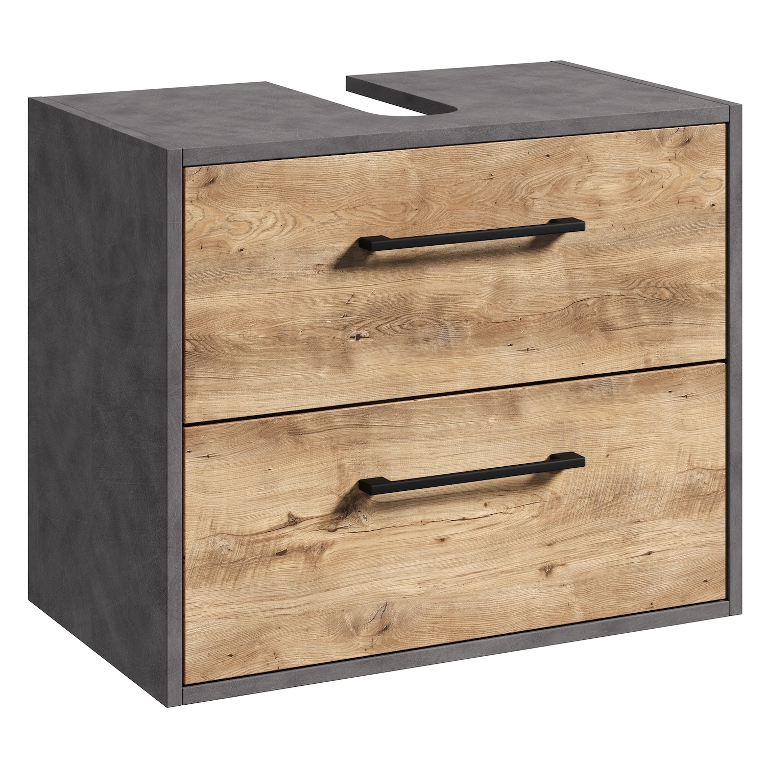 Wastafelkast Florence 60 x 35 x 50 cm - donker grijs kastanje eiken ...
