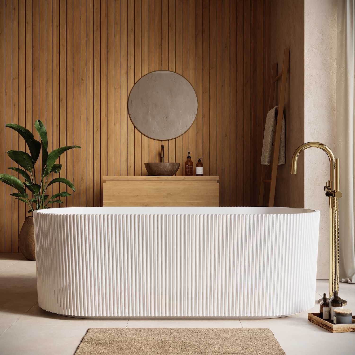 Ligbad Havana - 170 x 80 x 58 cm - Wit - Badplaats