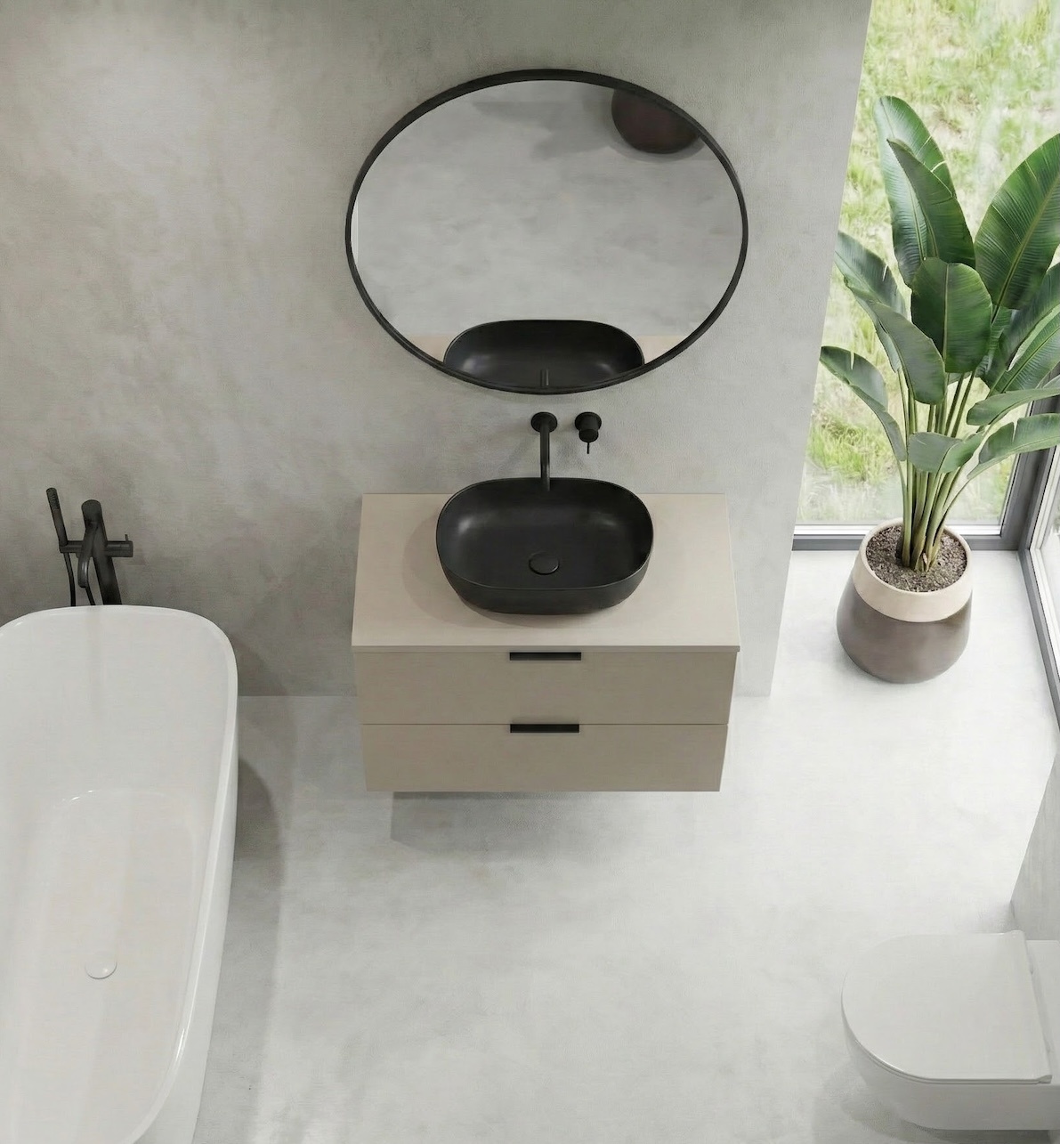 Wastafelkast Pyra 80cm - beige - Badplaats