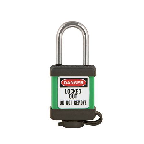 Master Lock Zenex safety padlock green 410GRN - lockout-tagout-shop