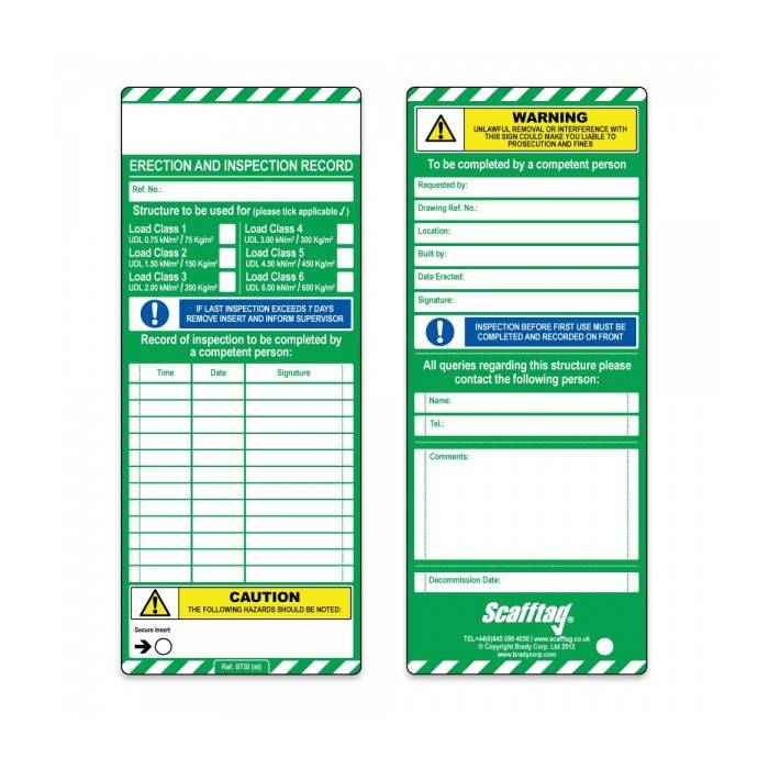 Brady Scafftag scaffolding tags set 806755 - lockout-tagout-shop